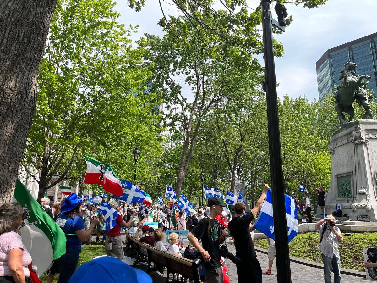 Projet de loi 96 : des manifestants affichent leur appui | TVA Nouvelles