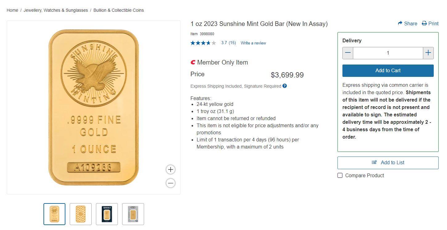 Après l’or et l’argent, le platine désormais vendu chez Costco | JDM