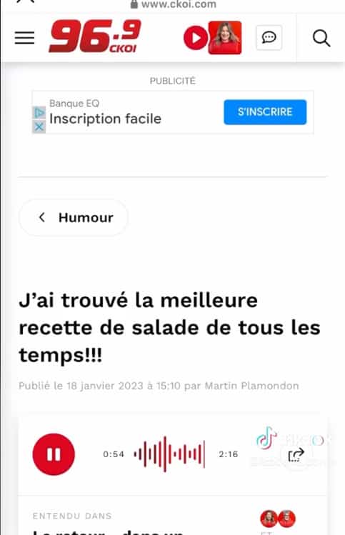 Une tiktokeuse remet à leur place des animateurs de CKOI qui l’ont ...