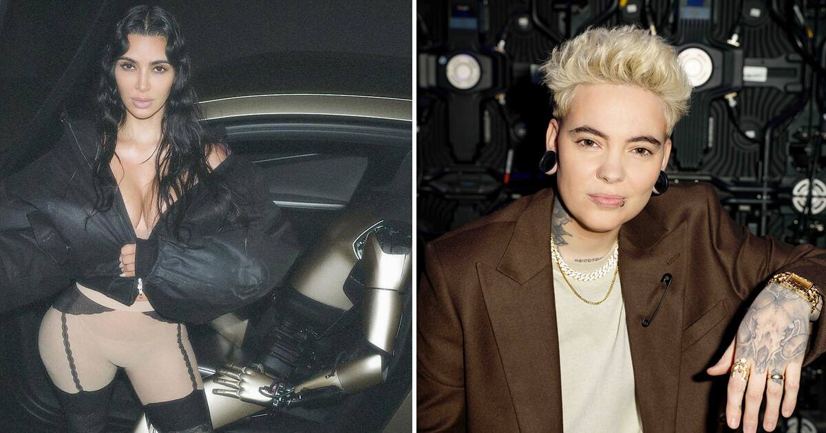 Kim Kardashian pose en petite tenue avec un robot Tesla et Roxane ...