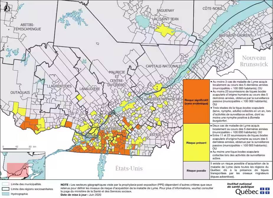 Voici comment le territoire des tiques s’est étendu au Québec depuis ...
