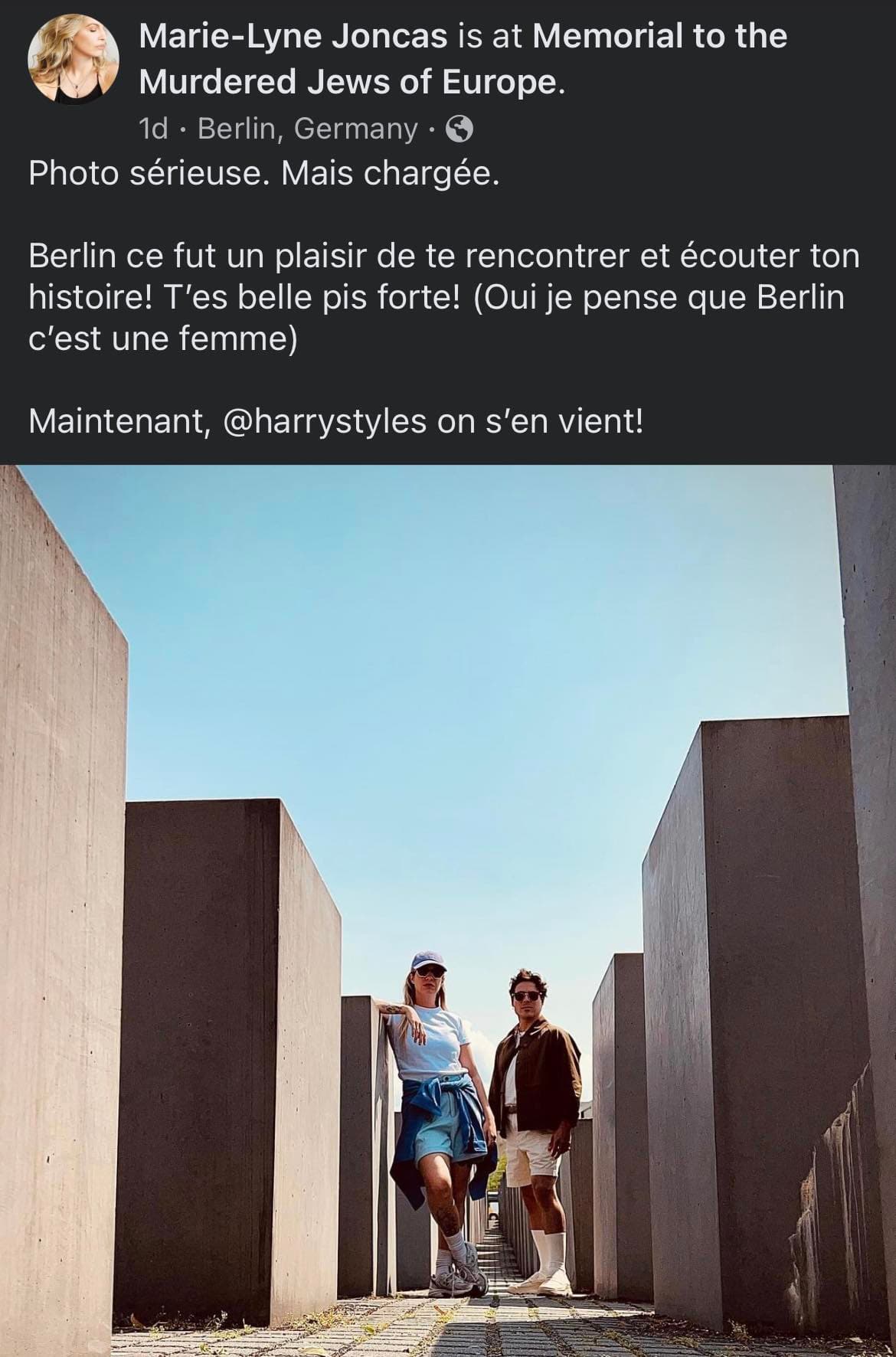 Une photo de Marie-Lyne Joncas à Berlin fait controverse | 24 heures