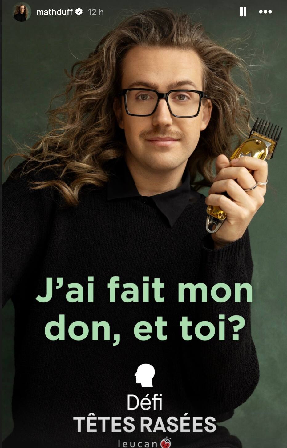 Math Duff se donne comme mission d’amasser 500 000$ puis fera raser sa ...