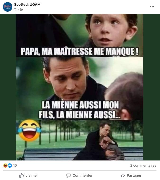 La page Spotted: UQÀM publie des «memes boomers un peu wack» et ...