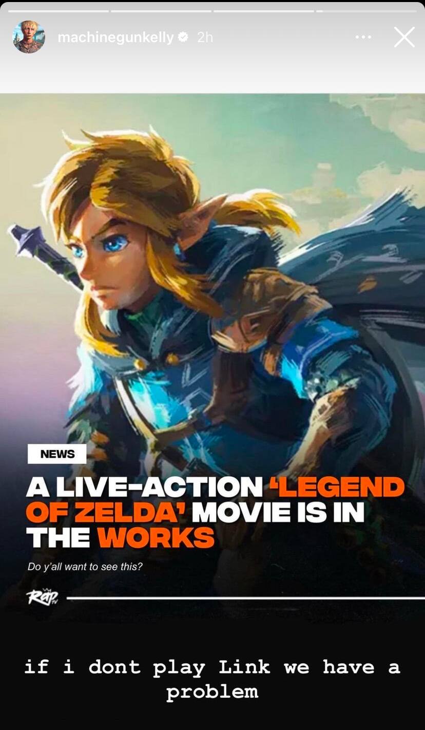 Zelda: le chanteur Machine Gun Kelly veut incarner Link dans le film ...