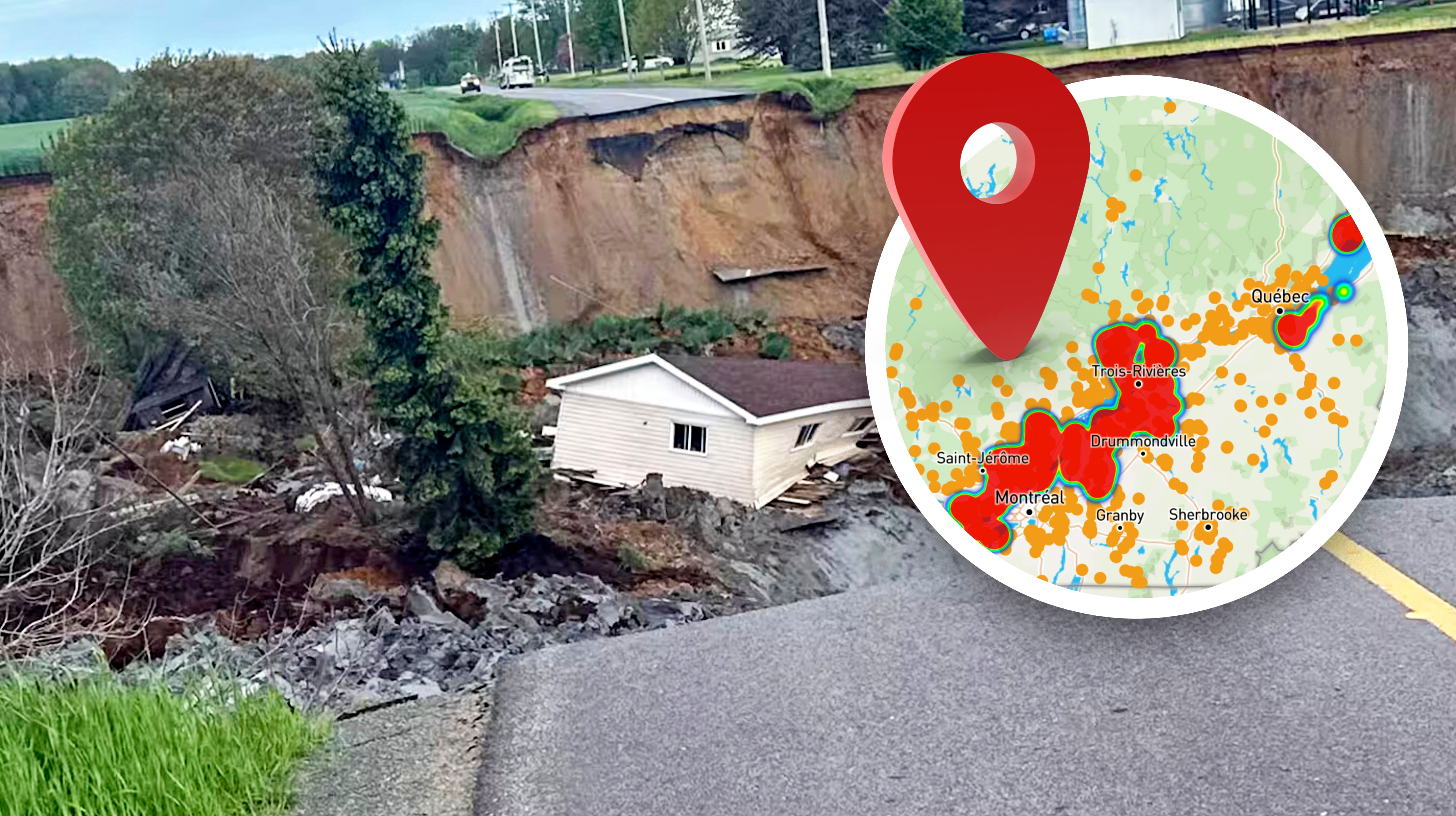 Carte interactive: des résidences à risque de glissements de terrain au ...