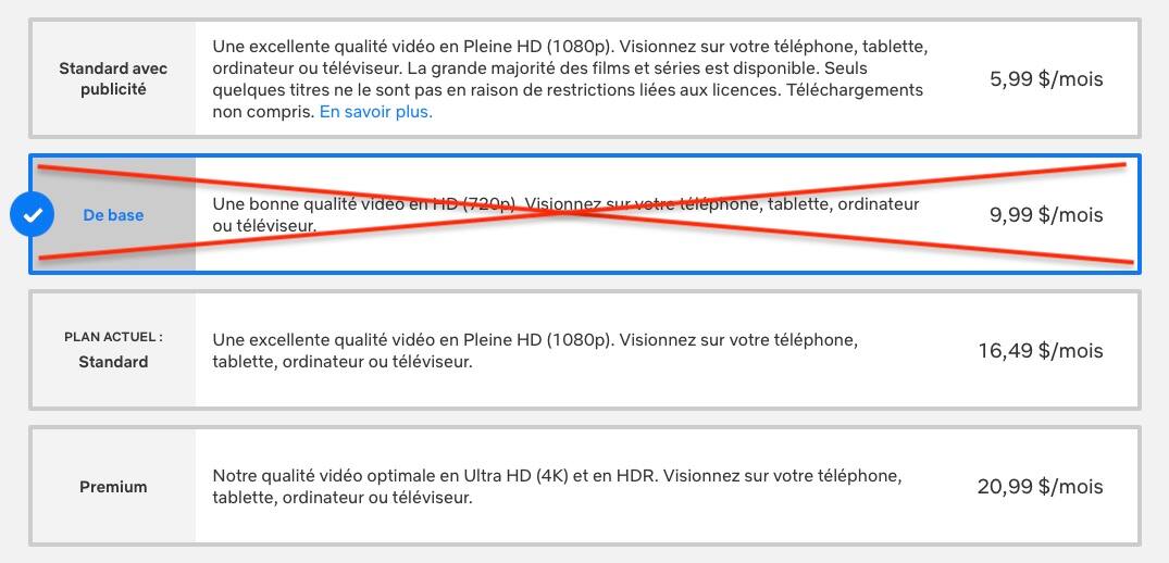 Les nouveaux abonnés à Netflix n’auront plus droit au tarif de base | JDM