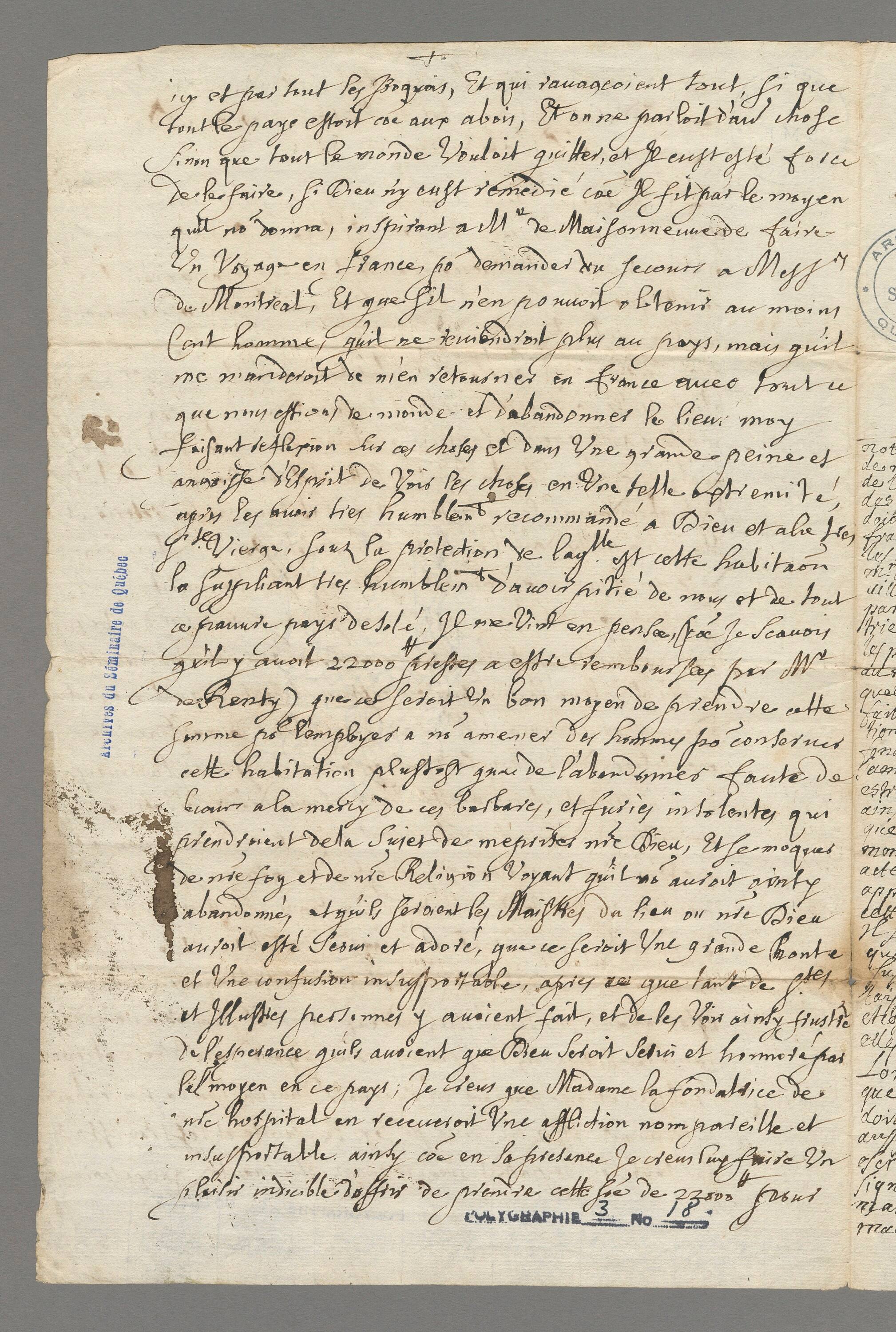 La découverte de nouvelles archives révèle que Jeanne Mance a donné l ...