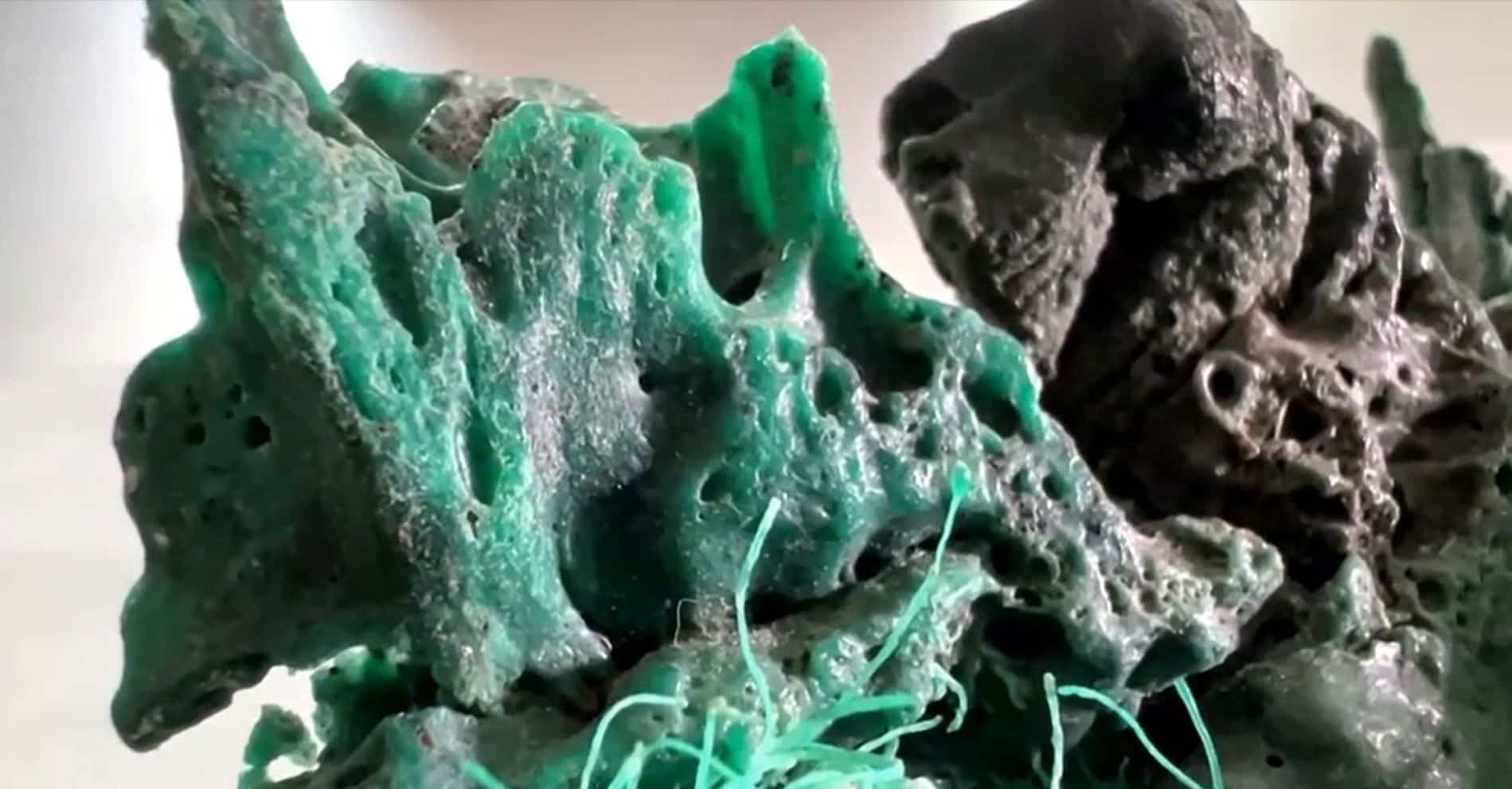 A "terrifying" discovery of rocks formed from plastic debris