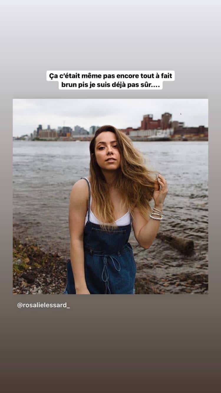 Rosalie Lessard opte pour une coloration beaucoup plus foncée qu’à l ...