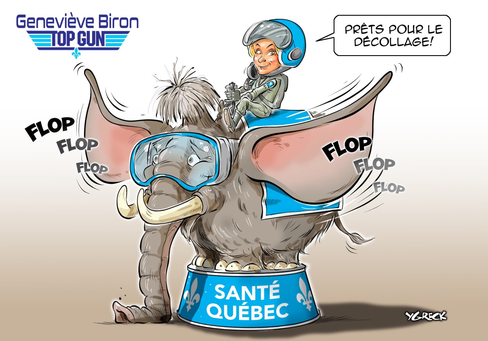 La caricature d’Ygreck en vidéo: Geneviève Biron prête au décollage | JDM
