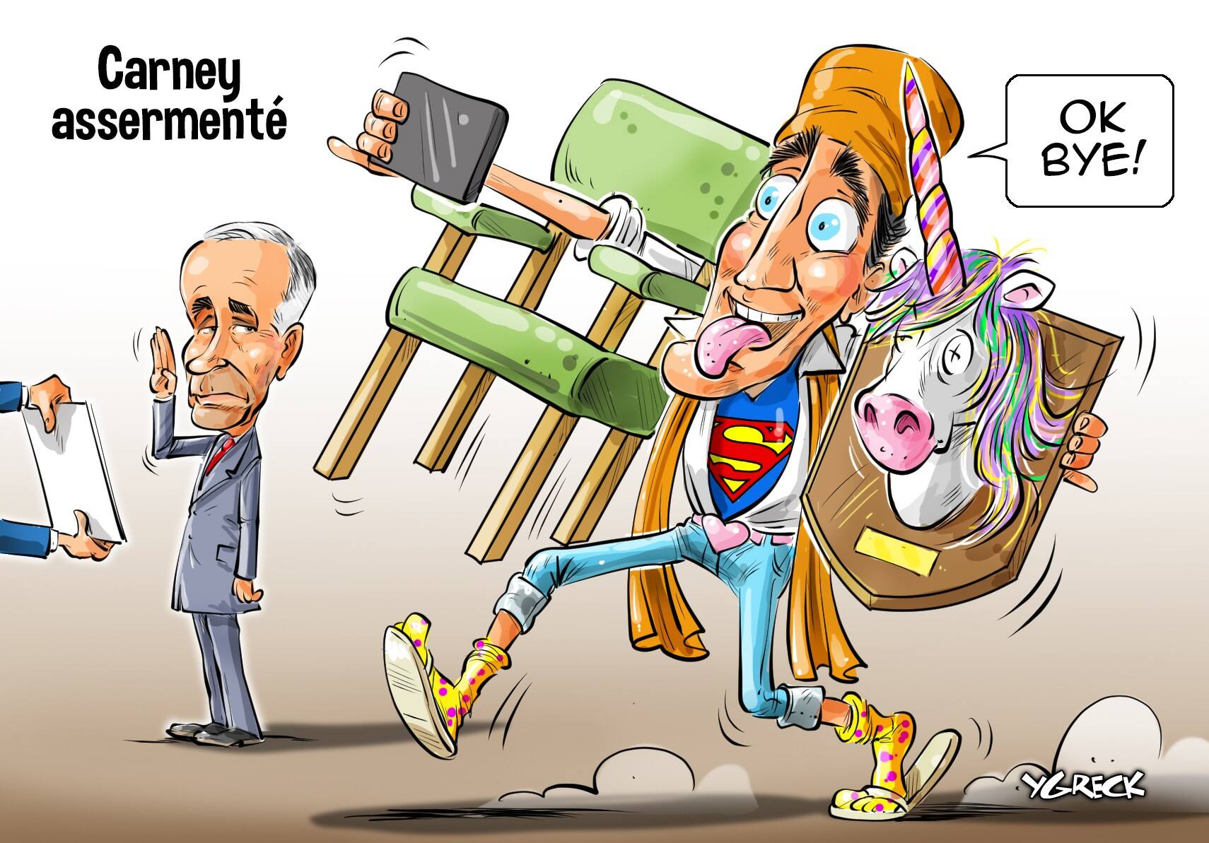 La caricature d’Ygreck en vidéo: assermentation de Mark Carney | JDM