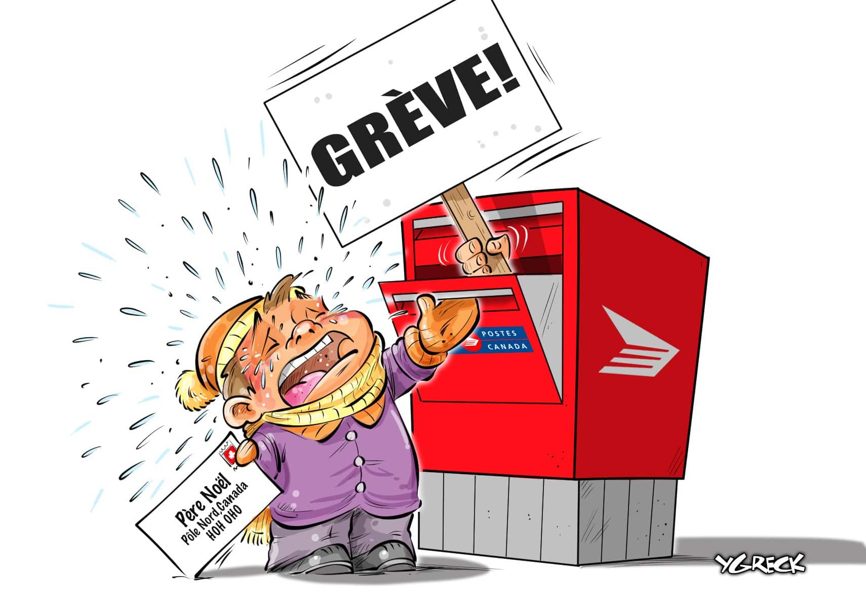 La caricature d’Ygreck en vidéo: grève chez Postes Canada | JDQ