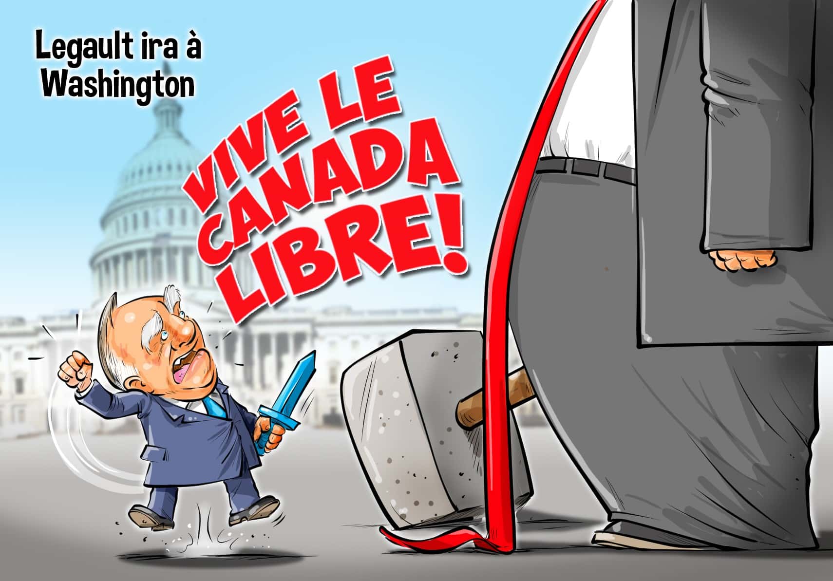 La caricature d’Ygreck en vidéo: François Legault ira à Washington | JDQ