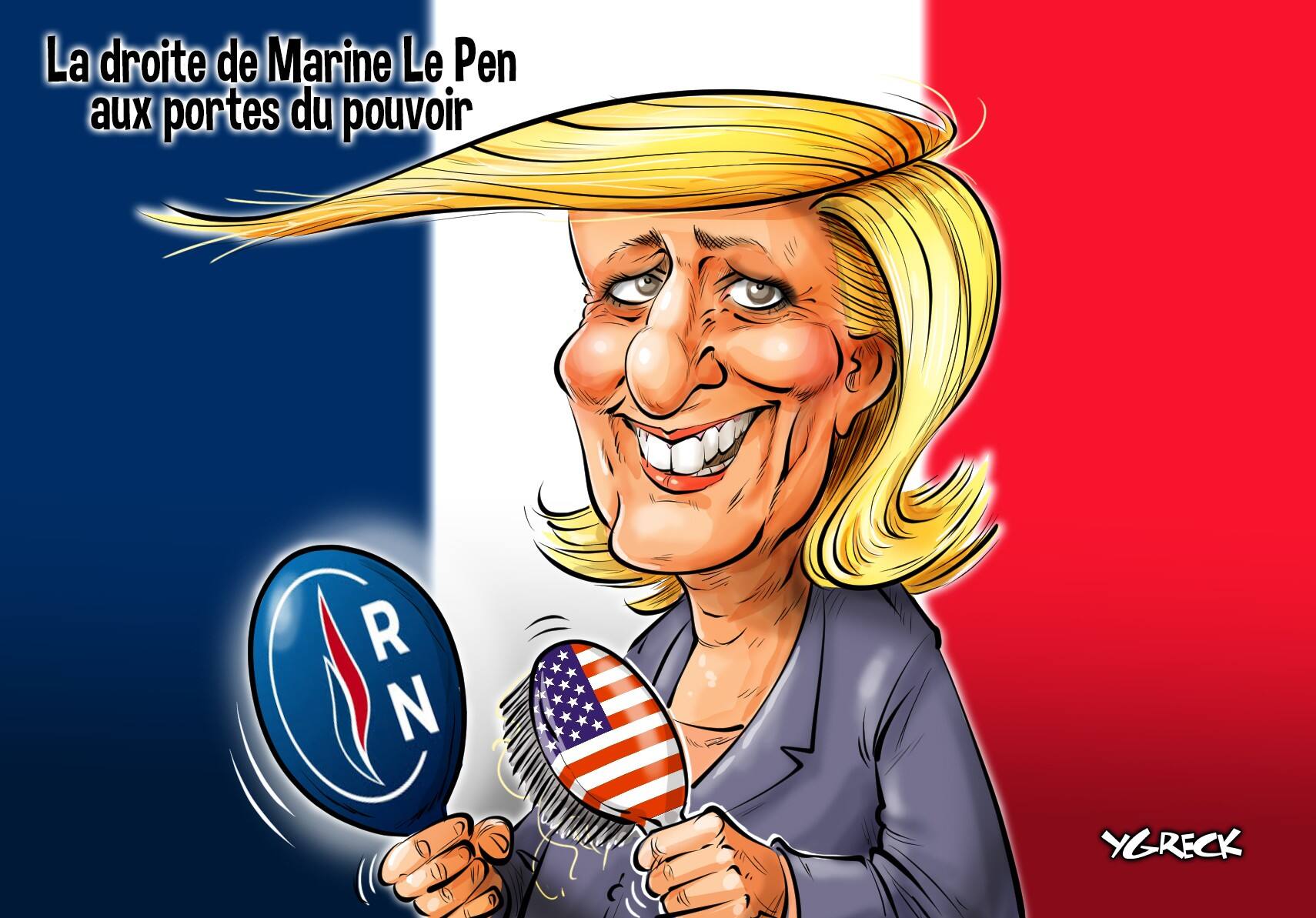 La caricature d’Ygreck en vidéo: la droite de Marine Le Pen | JDM
