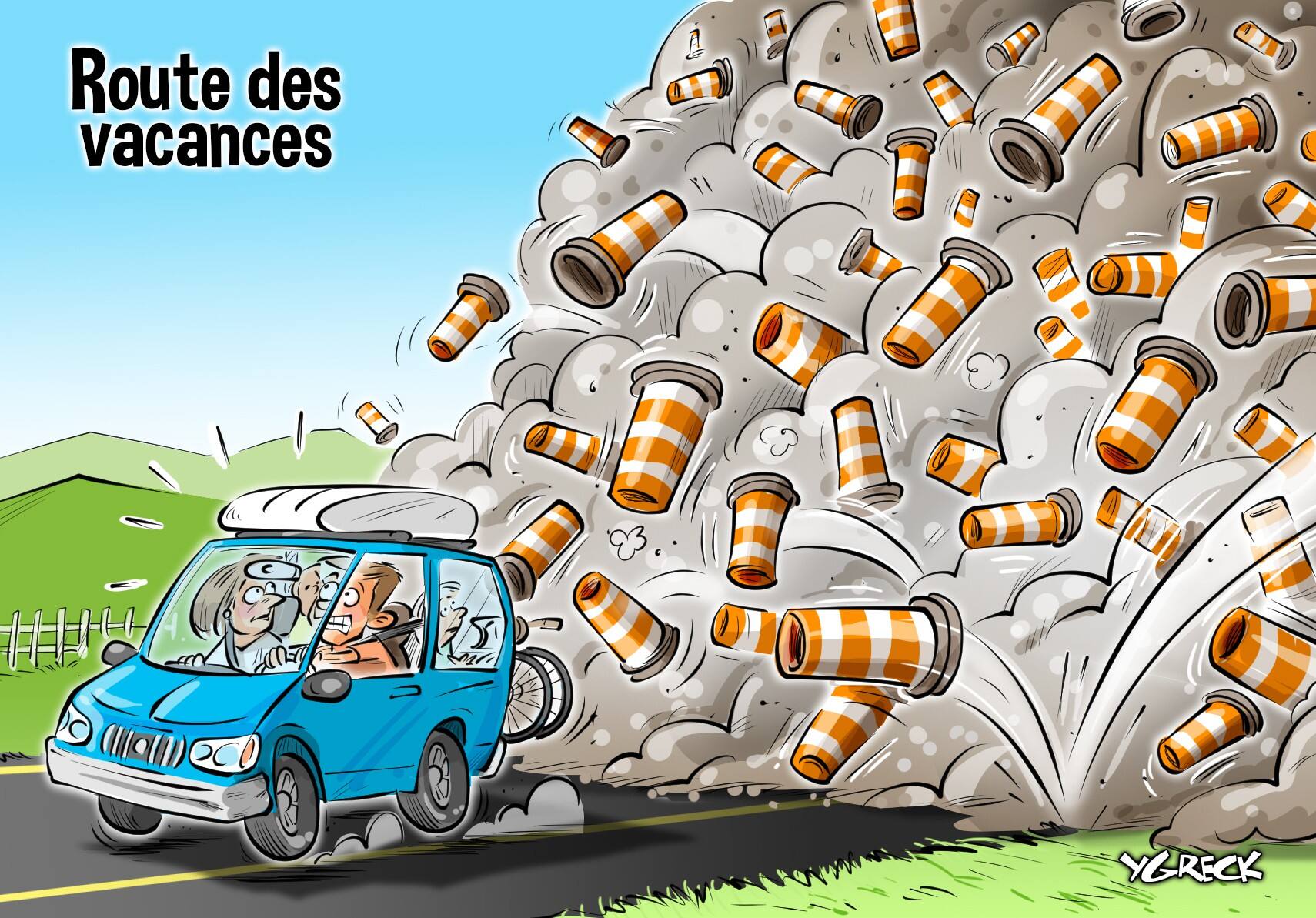 La caricature d'Ygreck en vidéo: la route des vacances | JDQ