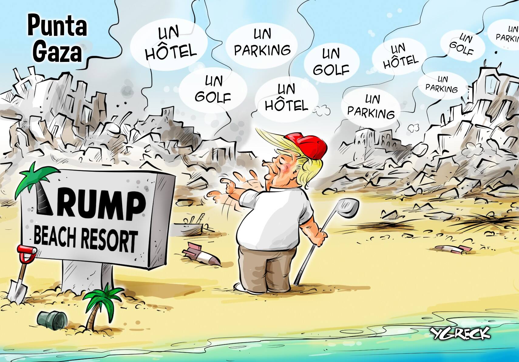 La caricature d’Ygreck en vidéo: Donald Trump a des projets pour Gaza | JDQ
