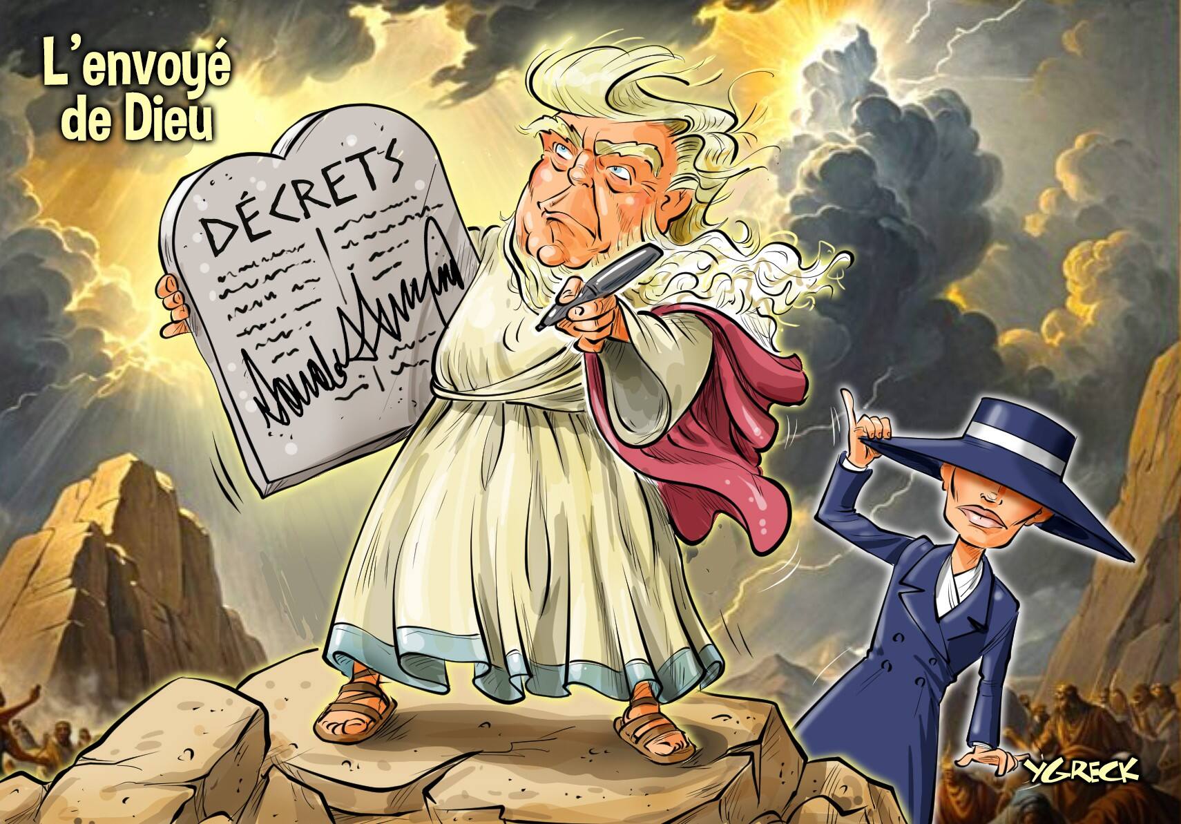 La caricature d’Ygreck en vidéo: Donald Trump affirme avoir une mission ...
