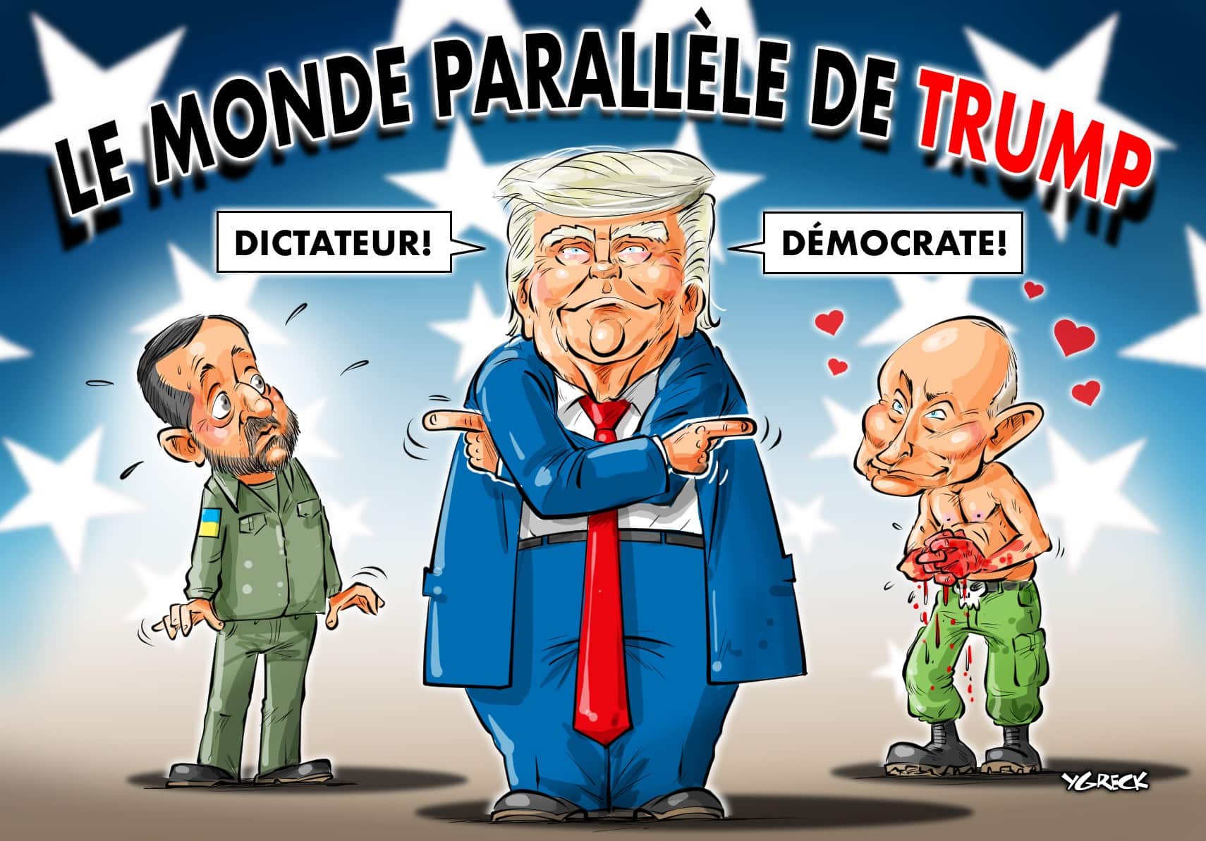 La caricature d’Ygreck en vidéo: le monde parallèle de Trump | JDM