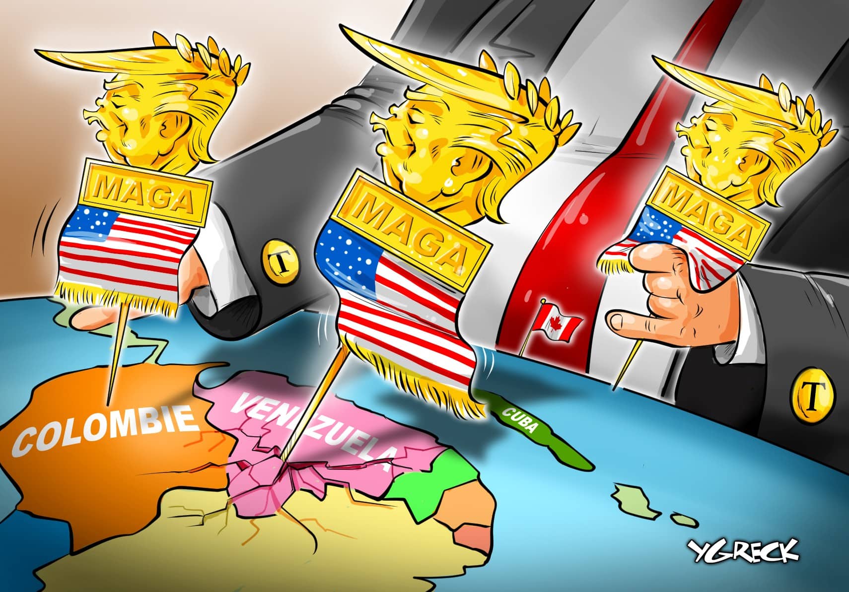 La caricature d’Ygreck en vidéo: Donald Trump attaque le Venezuela | JDQ