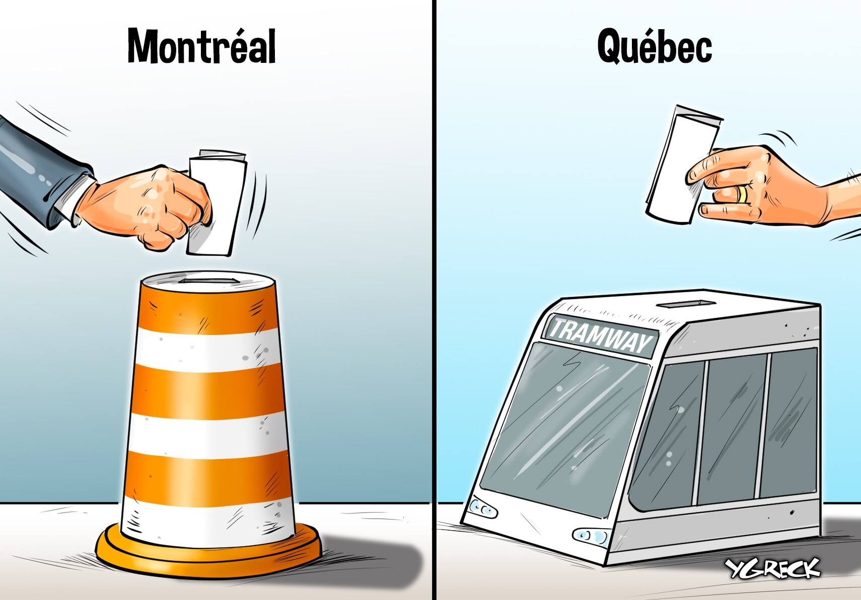 La caricature d'Ygreck en vidéo: enjeux électoraux à Montréal et à ...