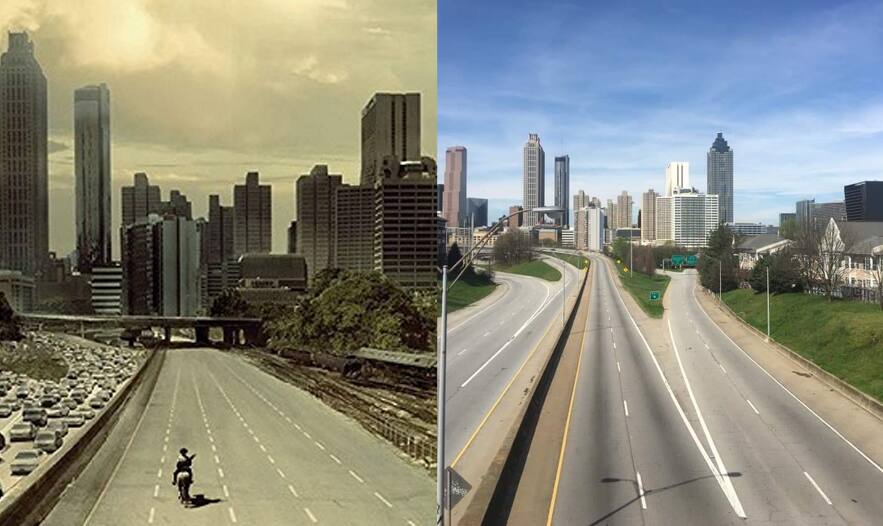 Une légendaire image de Walking Dead recréée à Atlanta | Pèse sur start
