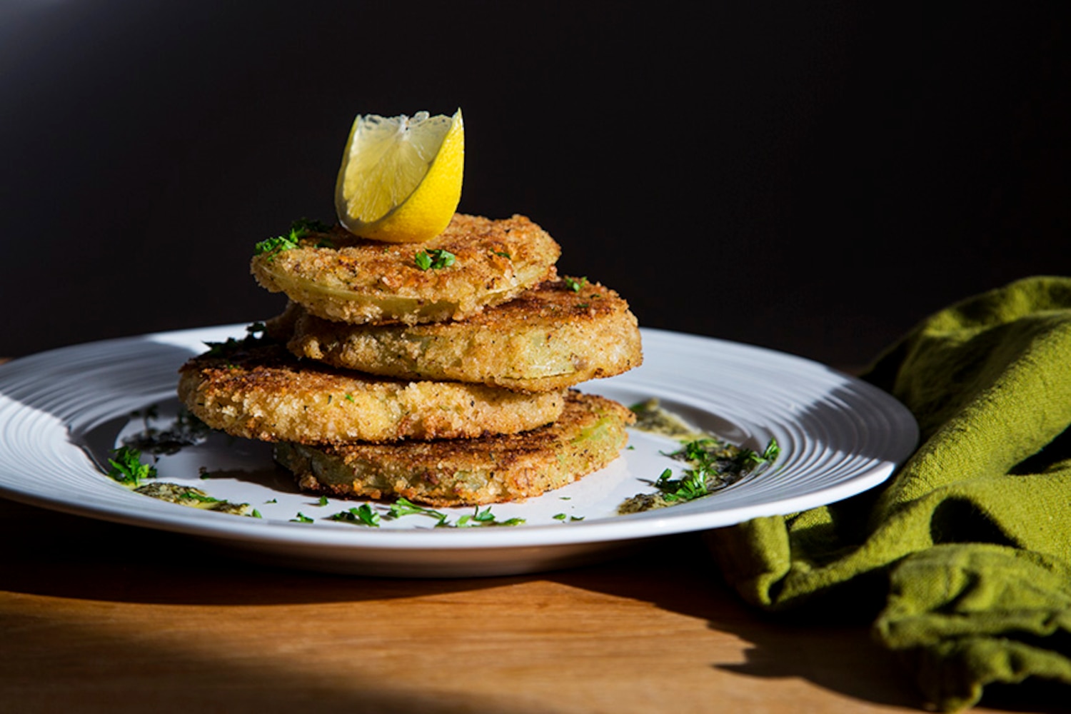 Recette de tomates vertes frites au parmesan | Recettes du Québec