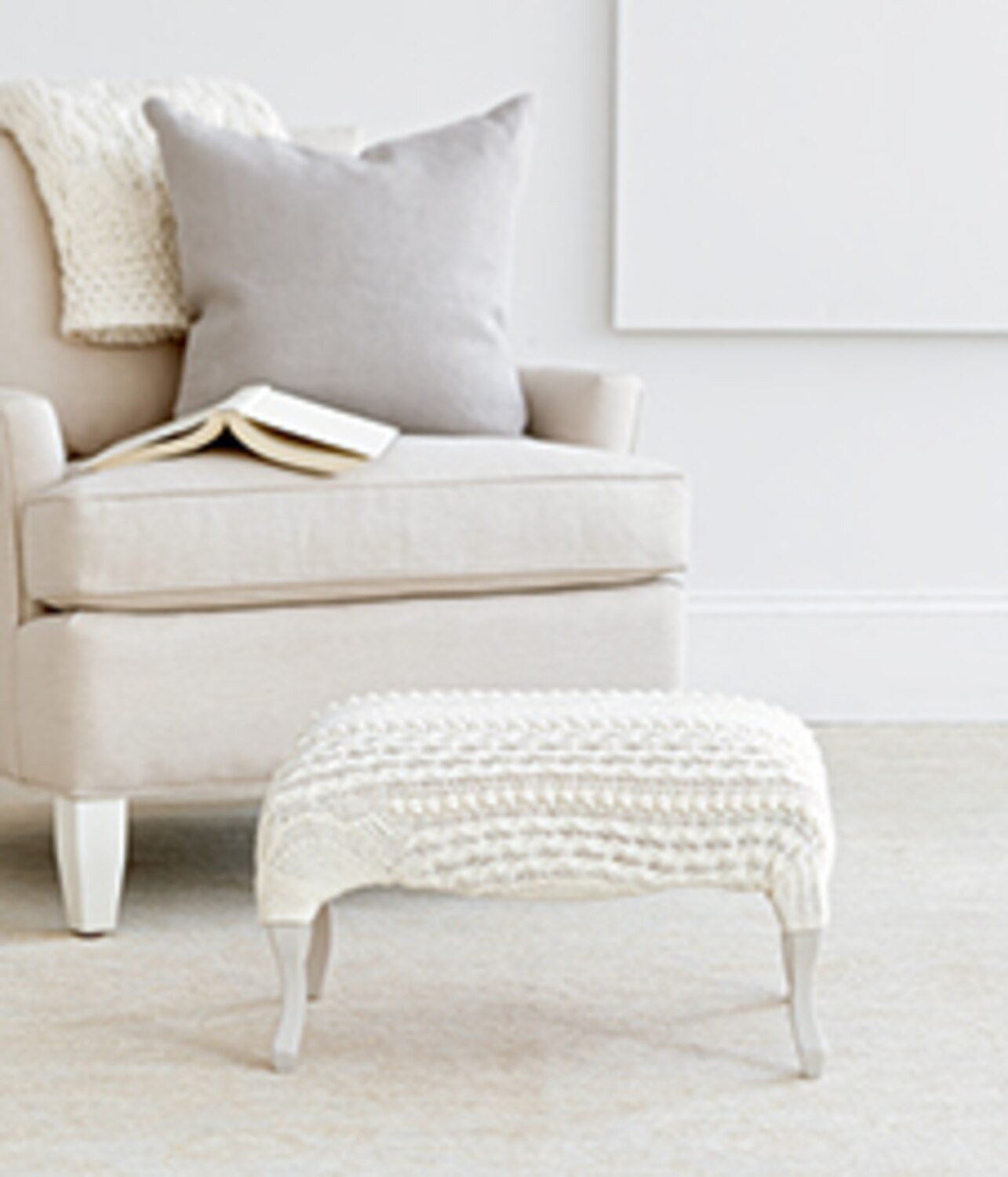DIY project: Cable-knit sweater footstool | Style at Home