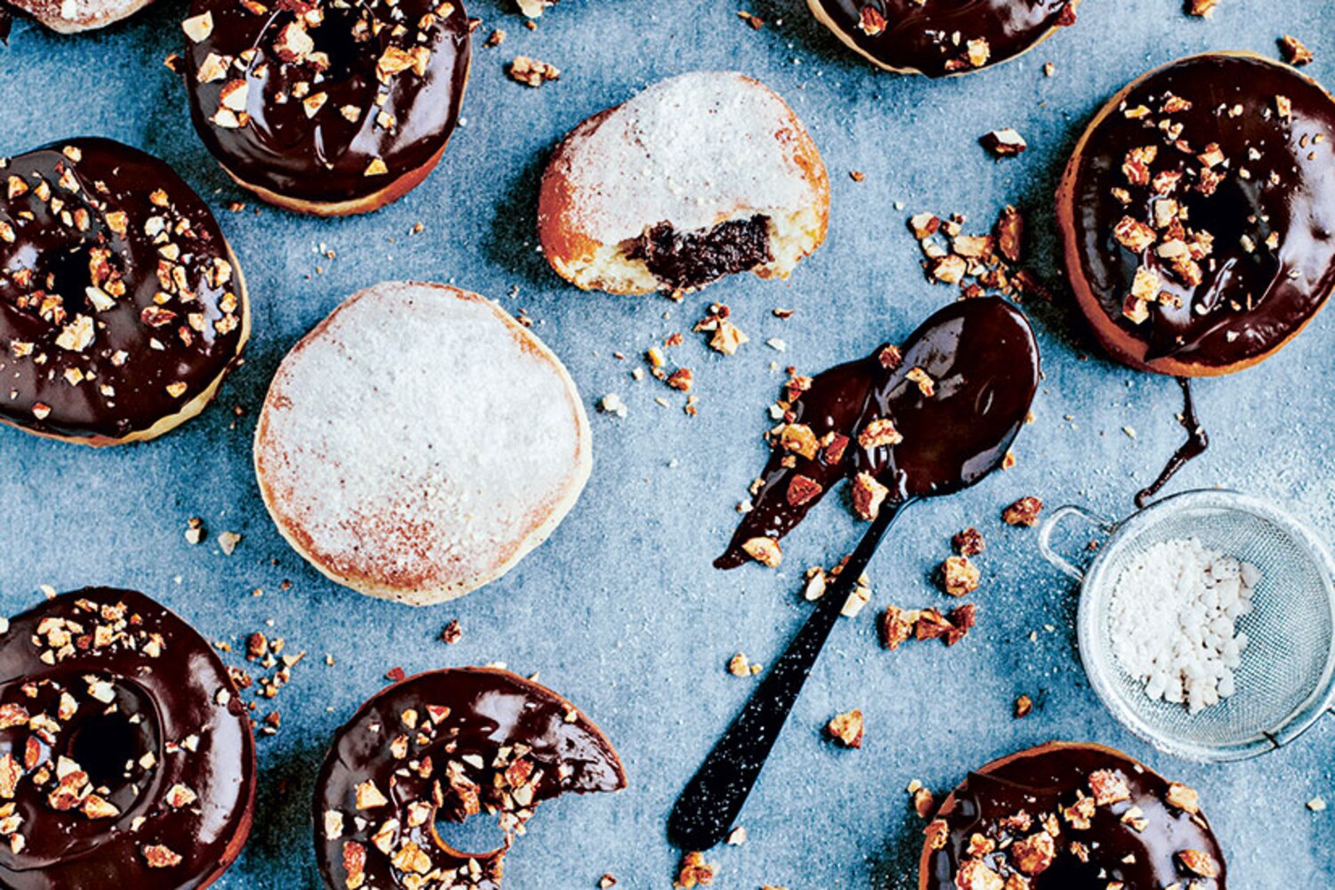Recipe: Chocolate-glazed doughnuts with crunchy almonds | Style at Home