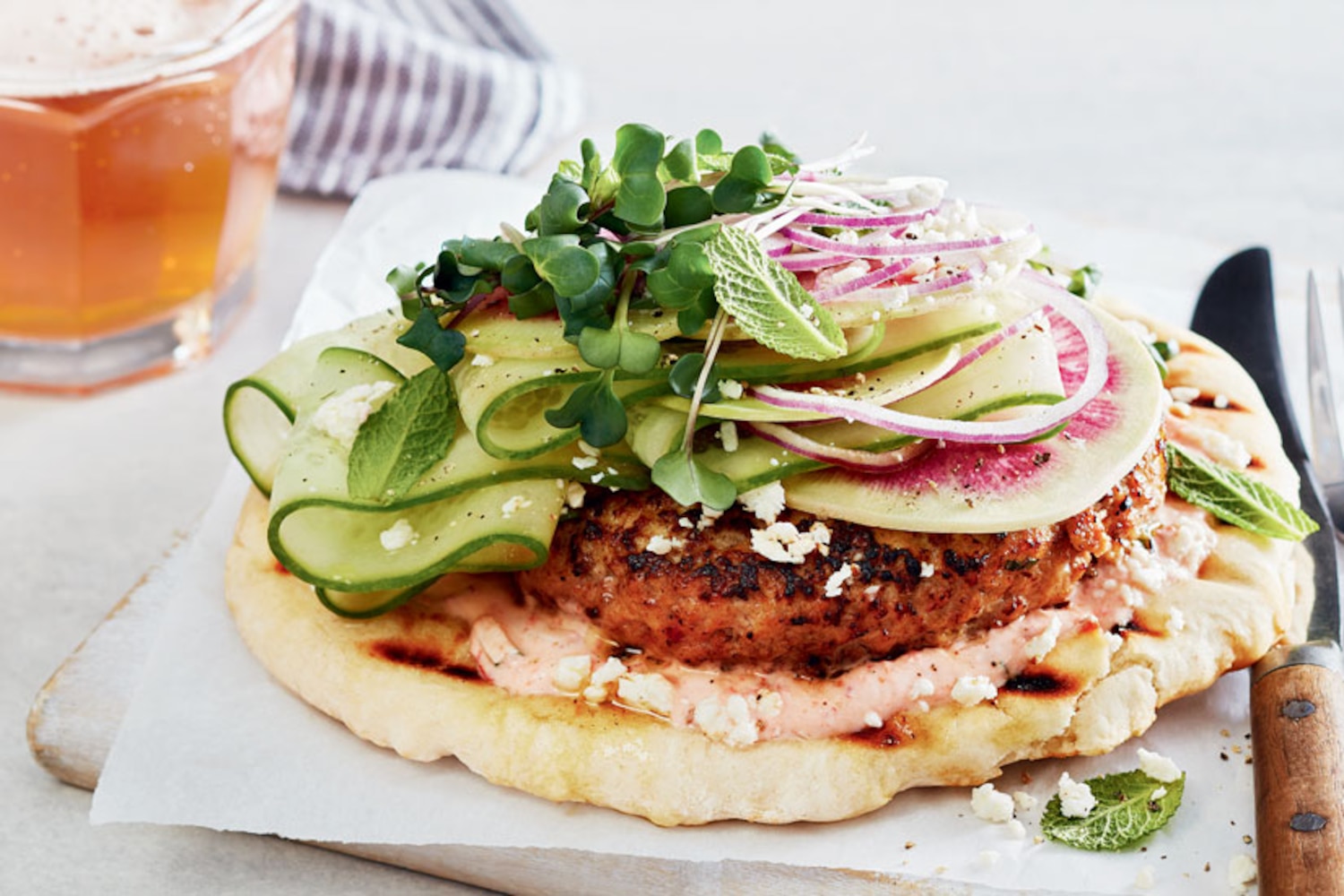 Recipe: Mediterranean chicken pita burgers | Style at Home