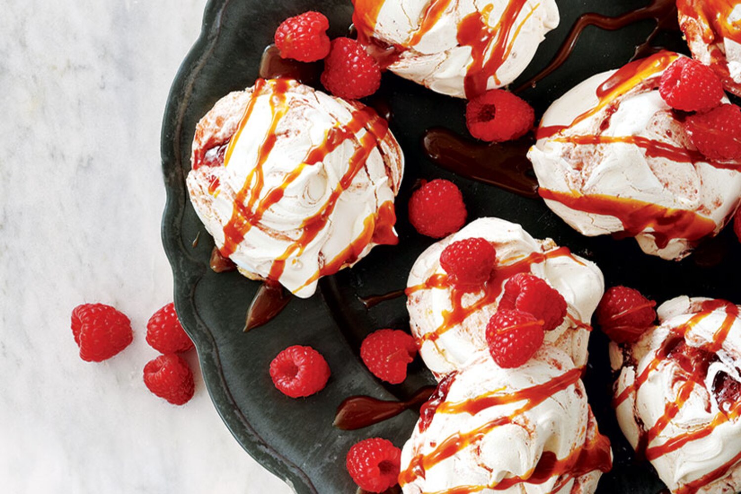 Recipe: Raspberry and salted caramel meringues | Style at Home