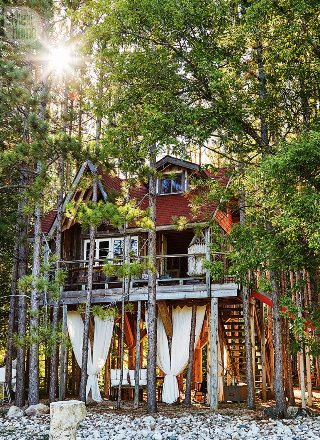 Tour this rustic retreat among the treetops | Style at Home