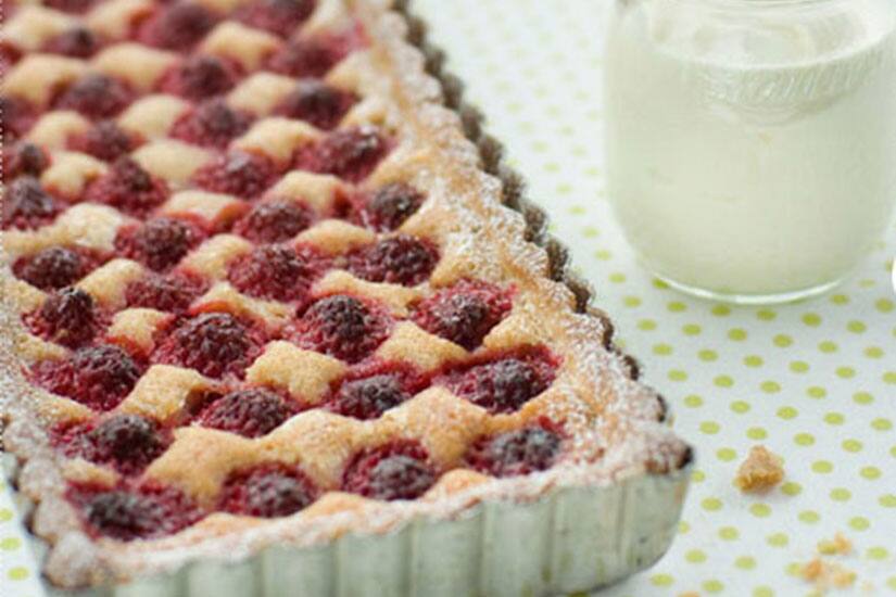 Recipe: Raspberry-brown butter-creme fraiche tart | Style at Home