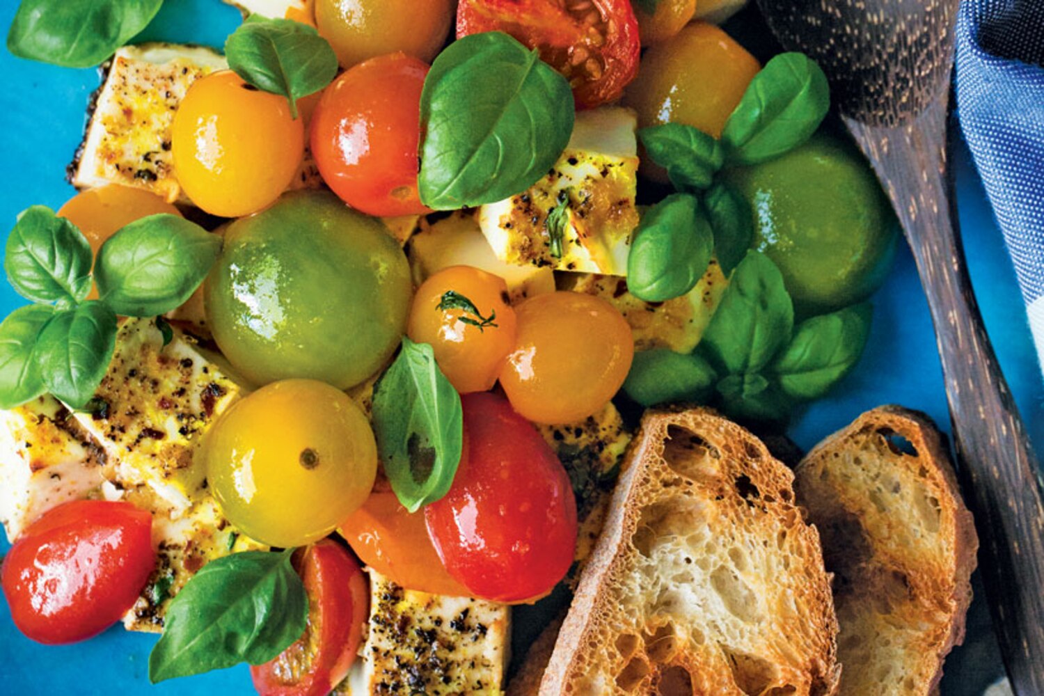 Recipe: Broiled feta with chili salt, tomatoes and basil | Style at Home