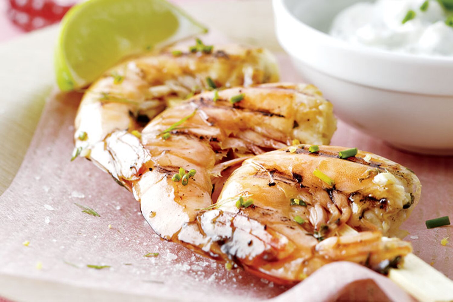 Recipe: Basil-lime shrimp kebabs with creamy herb dip | Style at Home