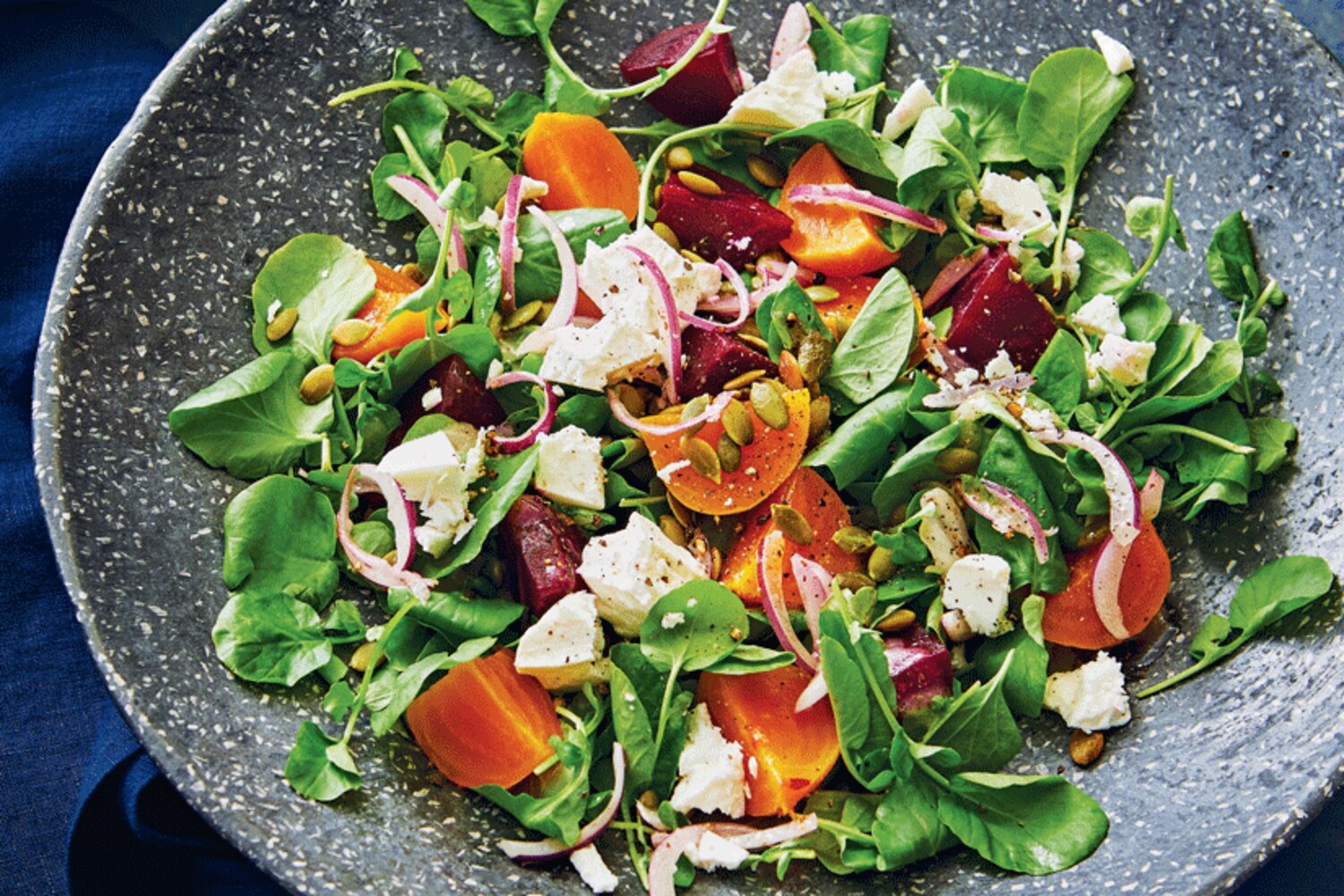 Recipe: Heirloom beet salad with salted pumpkin seeds & feta | Style at ...